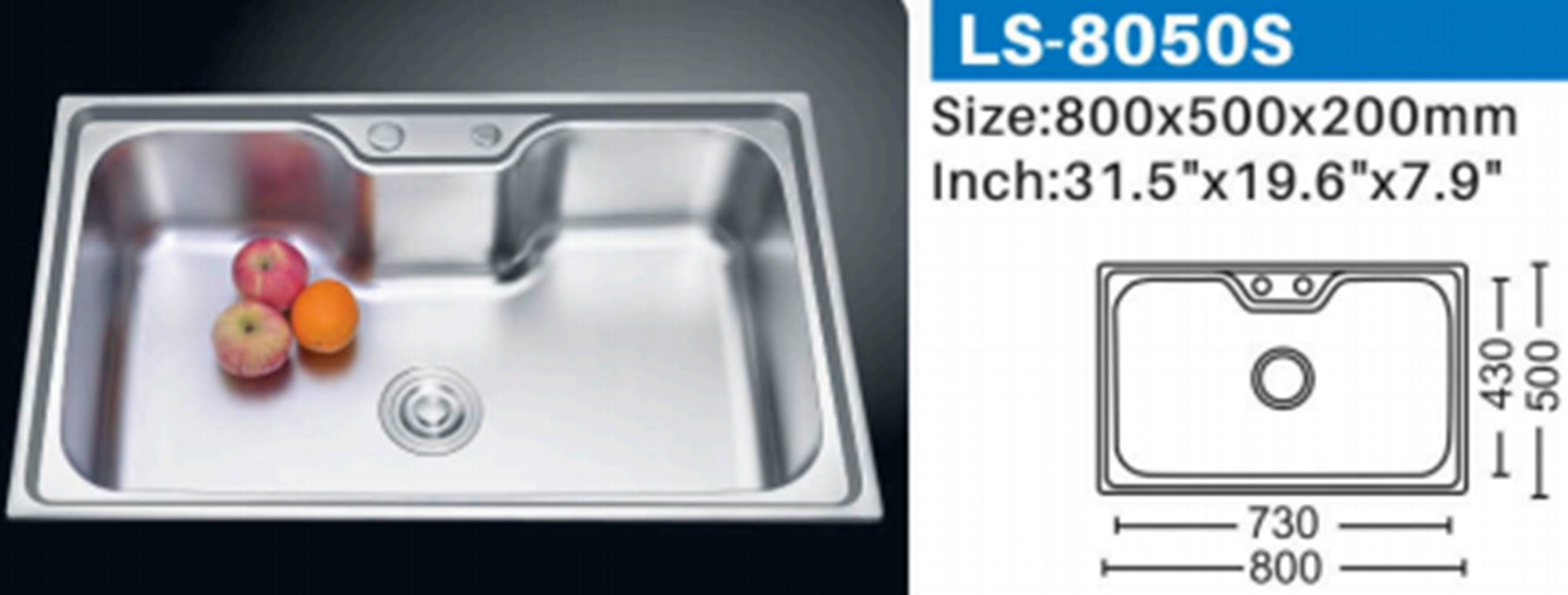 LS-8050S STAINLESS STEEL KITCHEN SINK – THE HOME EXPO